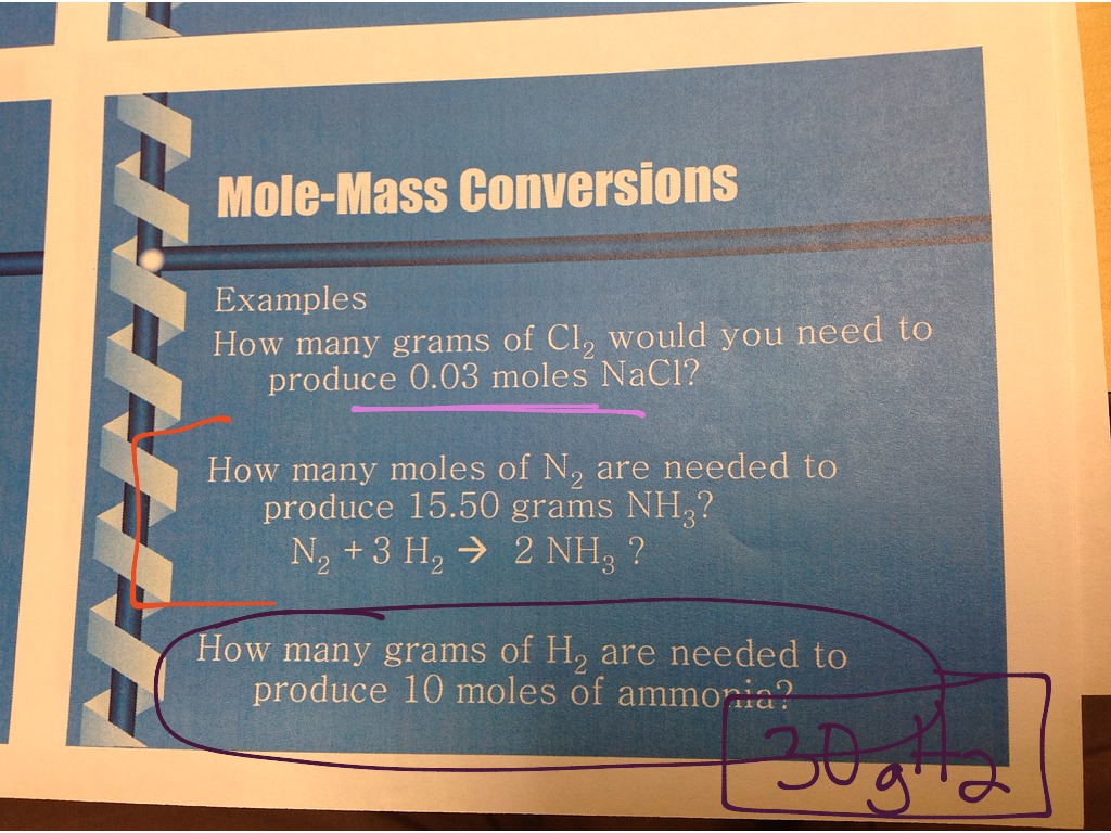 Stoich 2 Mass To Mass And Mass To Mole Science Chemistry