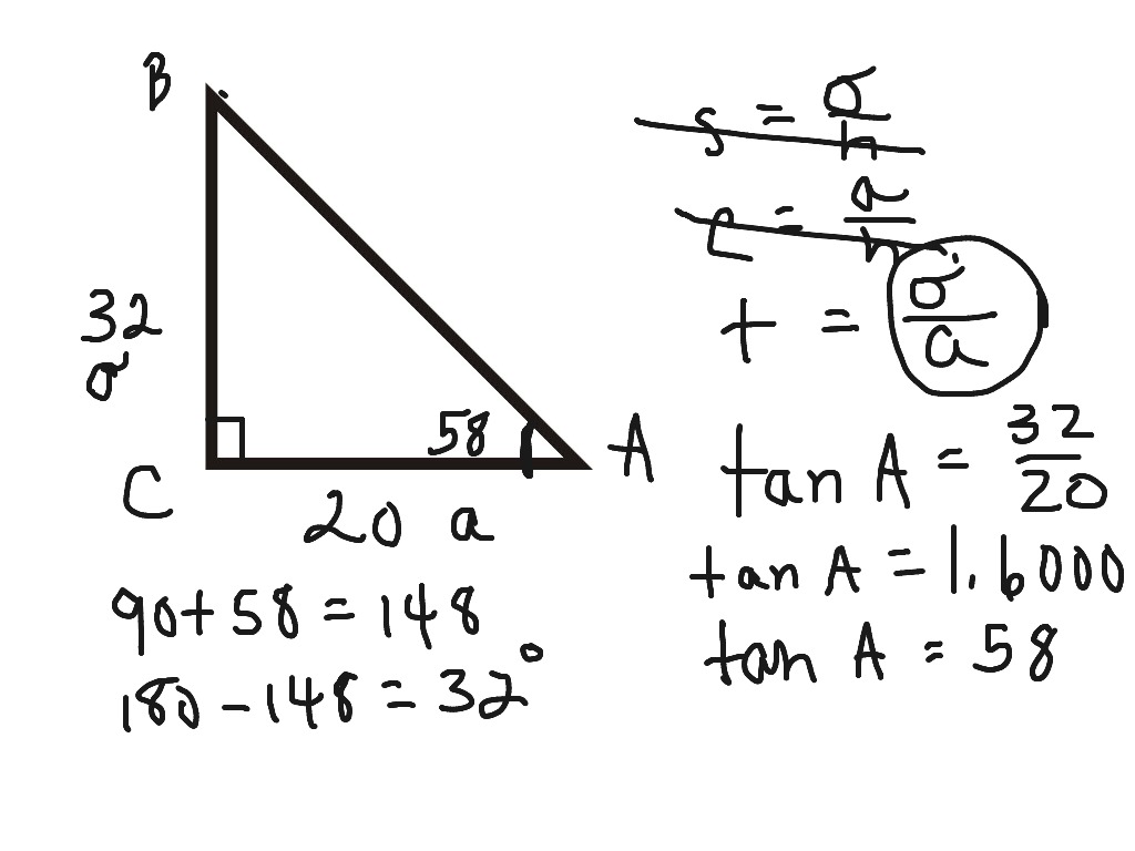 Finding Angle Measures Math Geometry Gsrt8 Trigonometric Ratios