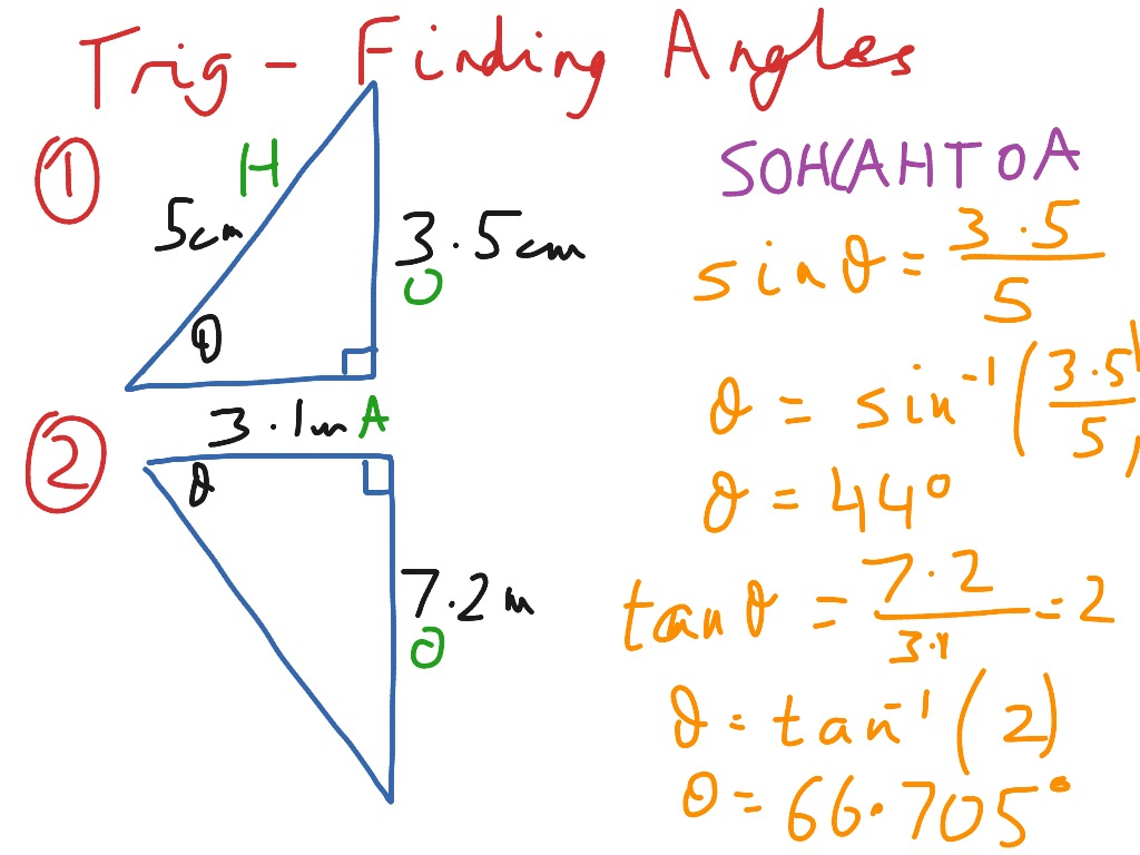 Trigonometry Finding Angles Math Trigonometric Ratios