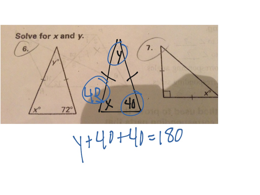 Finding Angle Measures Math Geometry Triangles Showme