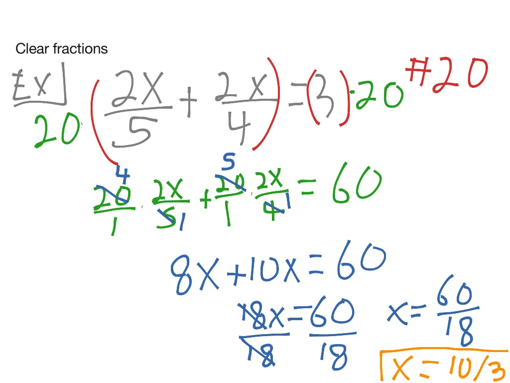 Solving Multi Step Equations With Fractions