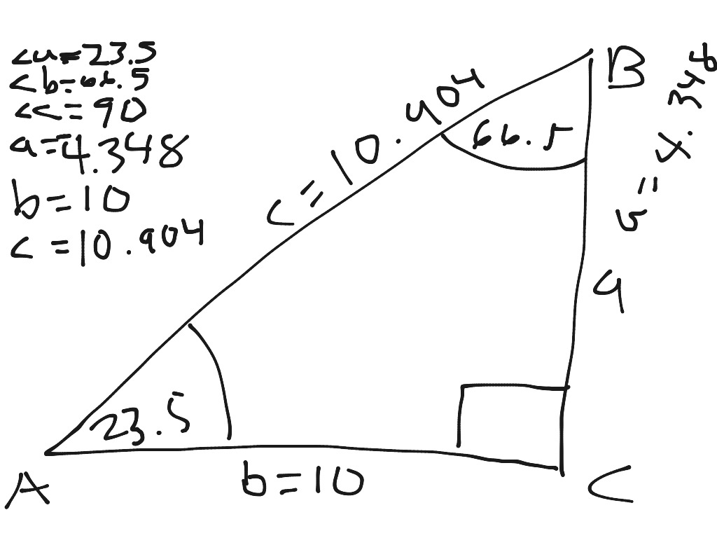 Math Trigonometry Solving Right Triangles Showme