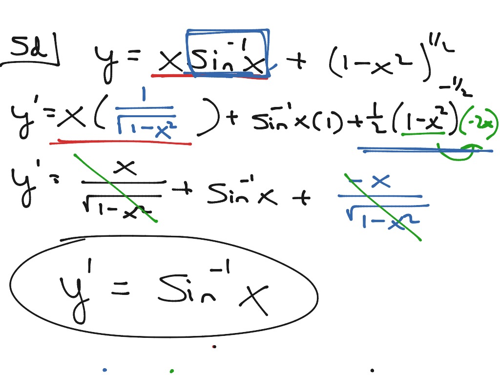 Inverse Trig Functions Ex 4 5 Math Calculus Showme