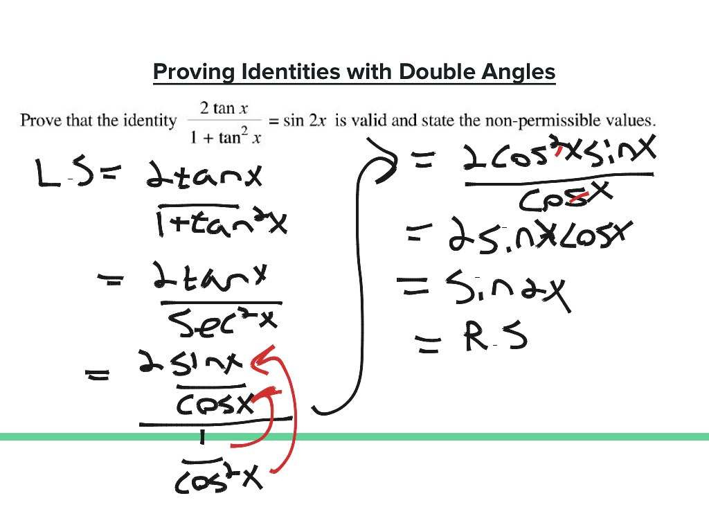 314 Double Angle Identities A Math Showme