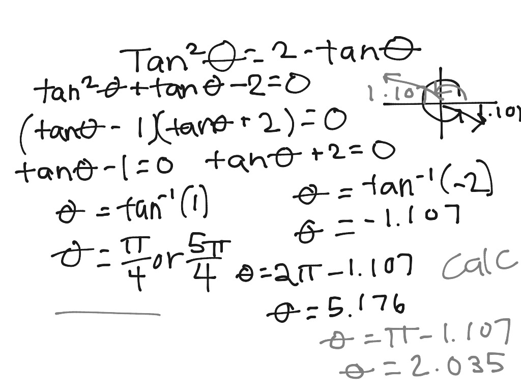 Tan Equation Example Pg 665 Math Trigonometry Showme