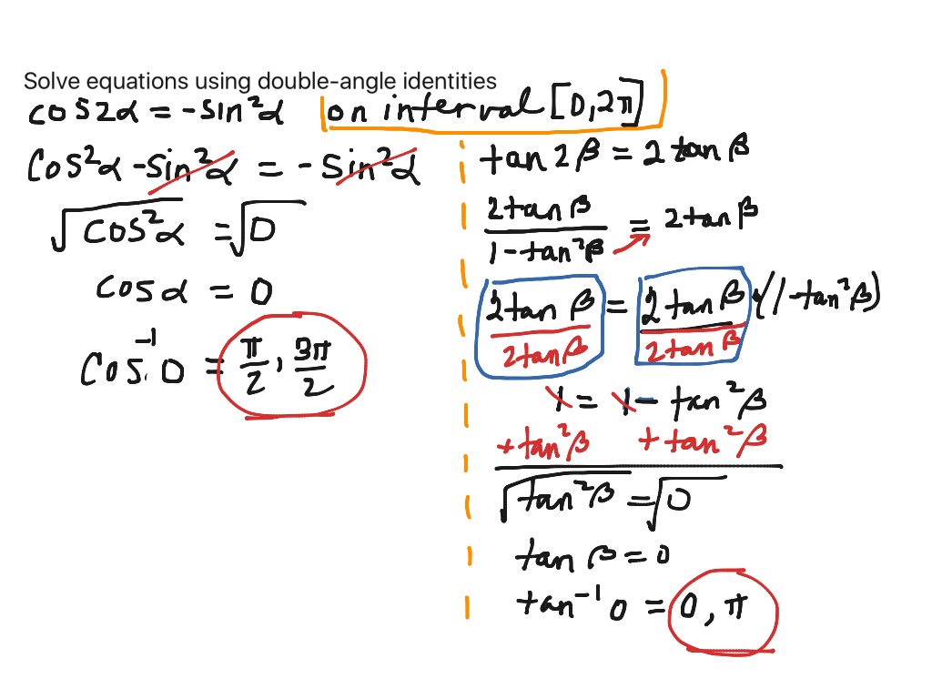 Double Angle Trigonometric Identities Math Precalculus Trigometric