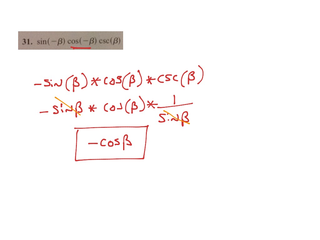 Simplifying Trig Expressions Even And Odd Properties Math