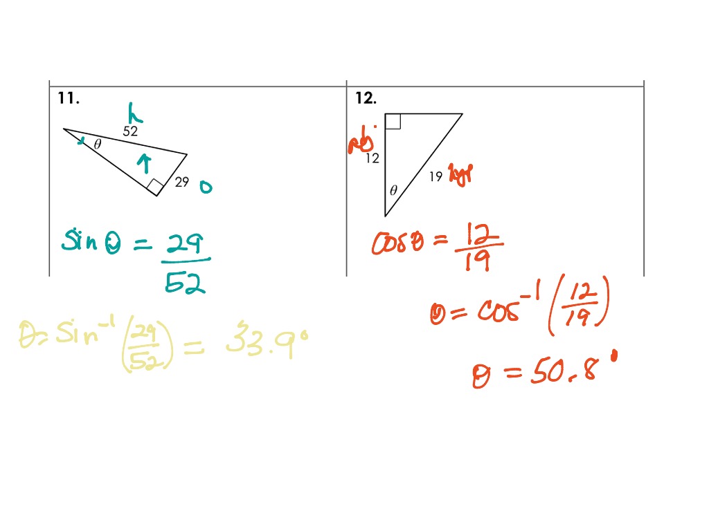 Solving Right Triangles Side And Angles Math Showme