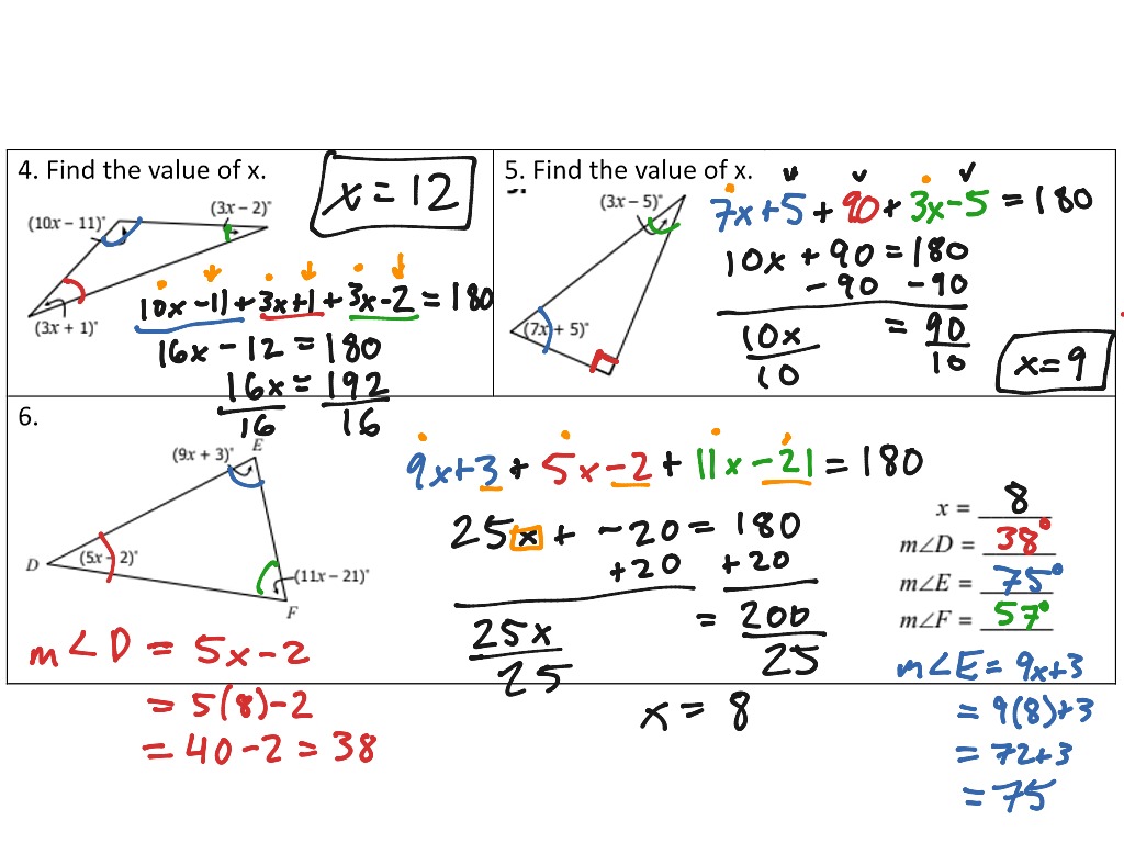 Triangle Angle Sum Theorem Math High School Math Showme