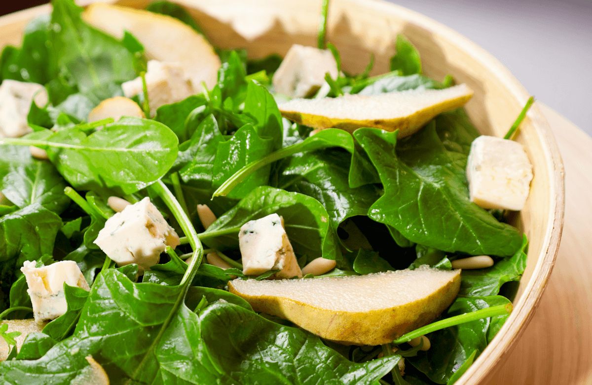 Spinach And Pear Salad With Dijon Vinaigrette