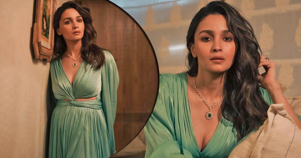 Alia Bhatt Stuns In A Pastel Green Gown Subtly Flaunting Her Cleavge