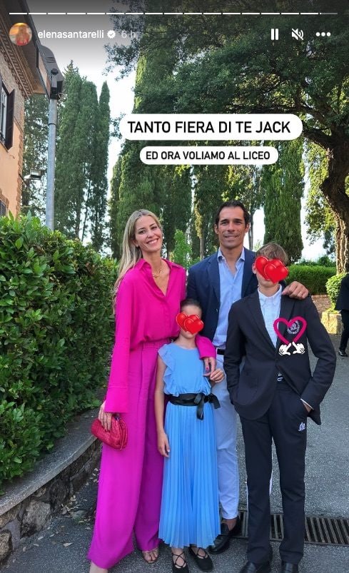 Elena Santarelli Festeggia Lesame Delle Medie Del Figlio Jack A 4