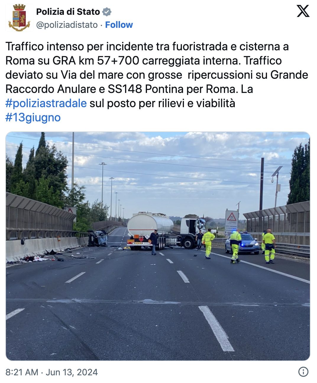 Tragico Incidente Sul Grande Raccordo Anulare Di Roma Scontro Tra Auto