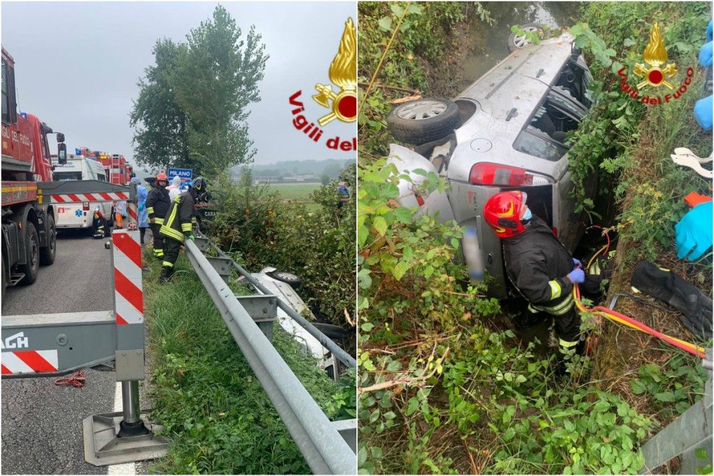 Incidente A Graffignana Provincia Di Lodi Finisce Nel Fosso Con L